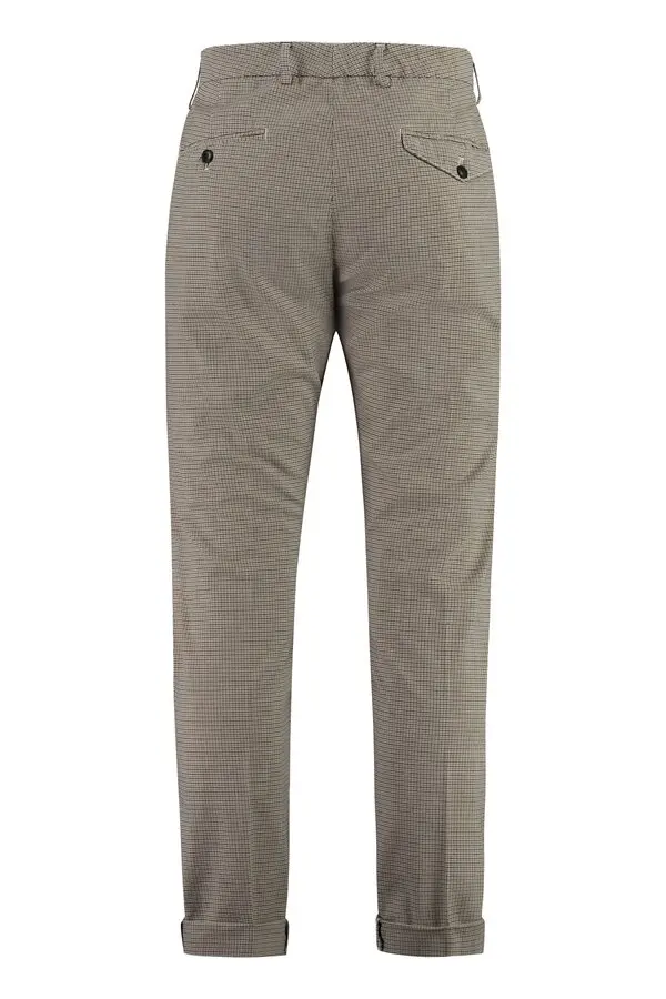 DONDUP Prince Of Wales Check Pattern Straight-leg Trousers - Beige