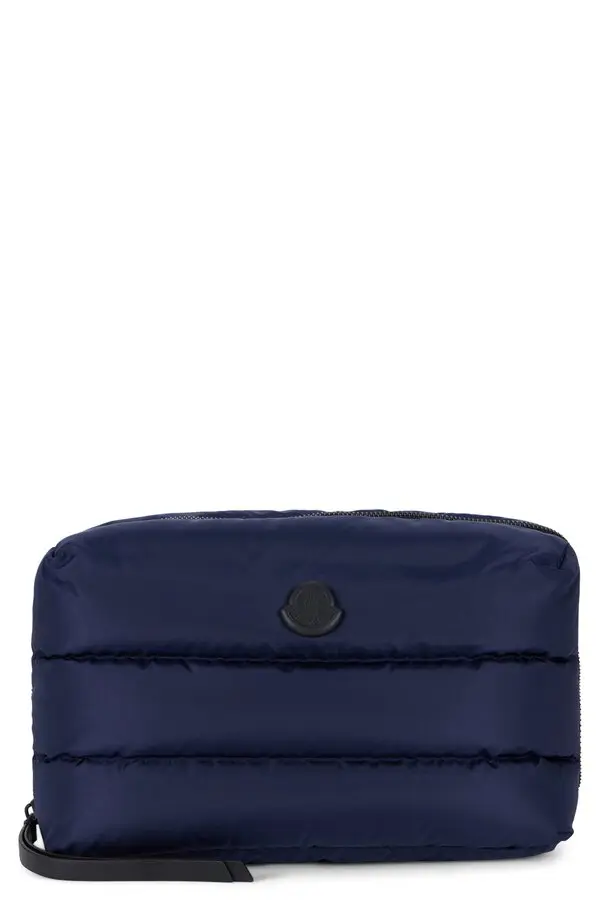 Moncler Quilted Beauty Case - Blue