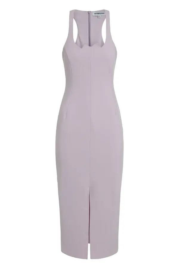 MOTHER OF ALL Sleeveless Sculptural Long Dress With Front Slit - Pink