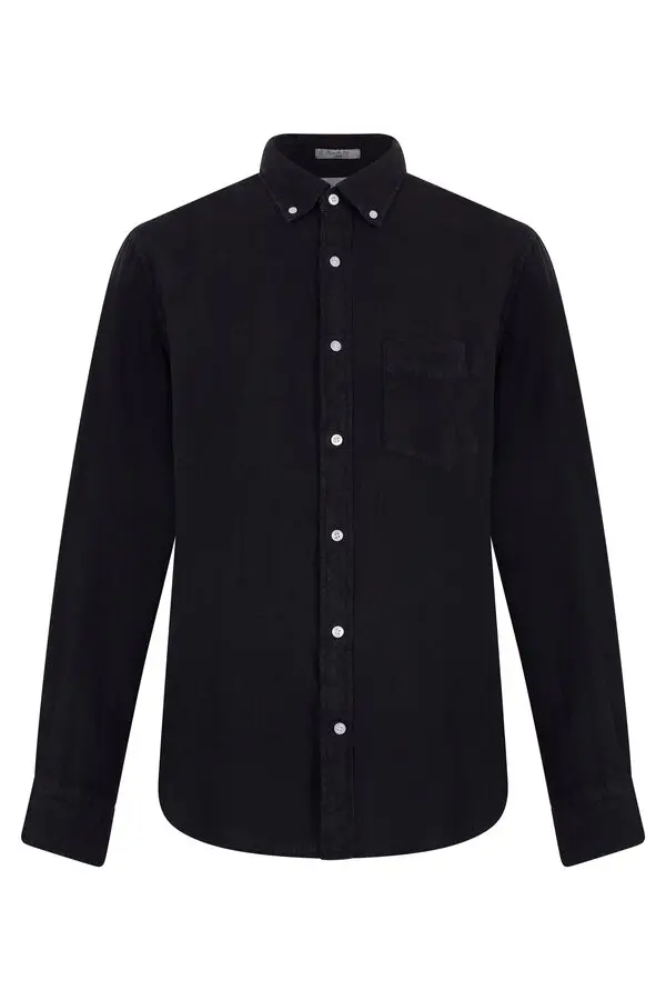 Gant Long Sleeve Linen Shirt Ideal Fit For Every Occasion - Black