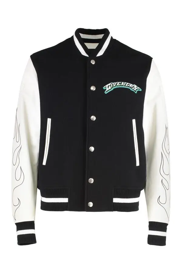 Givenchy Varsity Wool & Grained Leather
