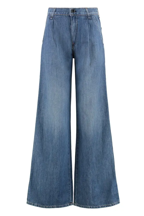 ASKK NY Wide-leg Cropped Jeans With Front Pleats - Denim