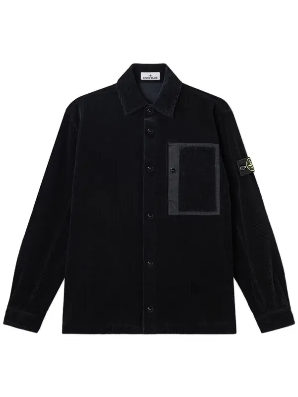 Stone Island Comfort Fit Shirt With Contrasting Chest Pocket For - Nero