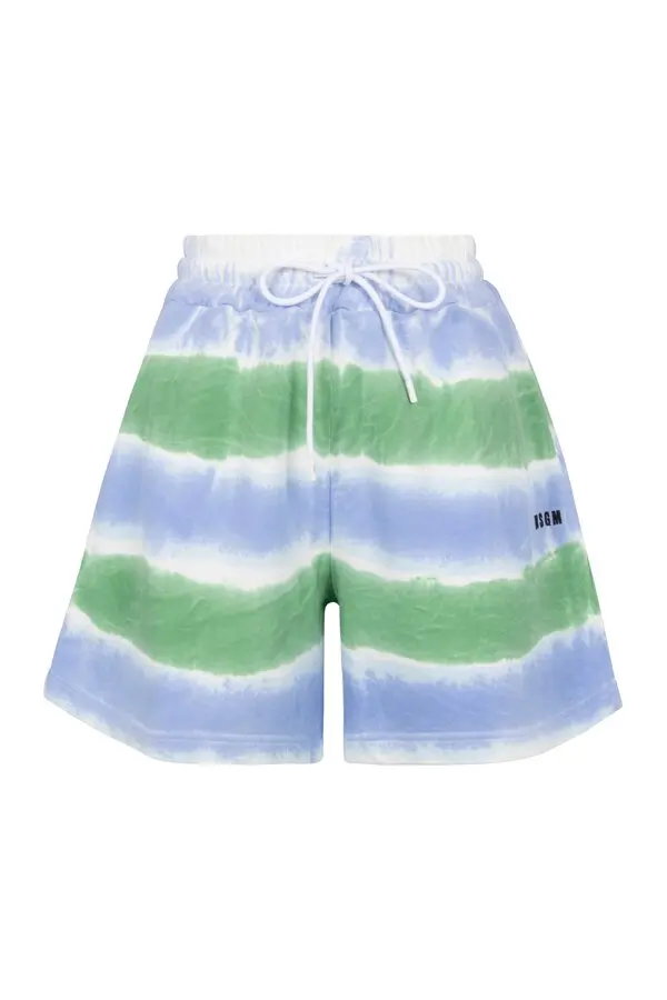 MSGM Cotton Tie-dye Effect Mini Shorts