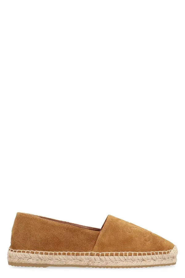 Celine Triomphe Suede Espadrilles - Brown