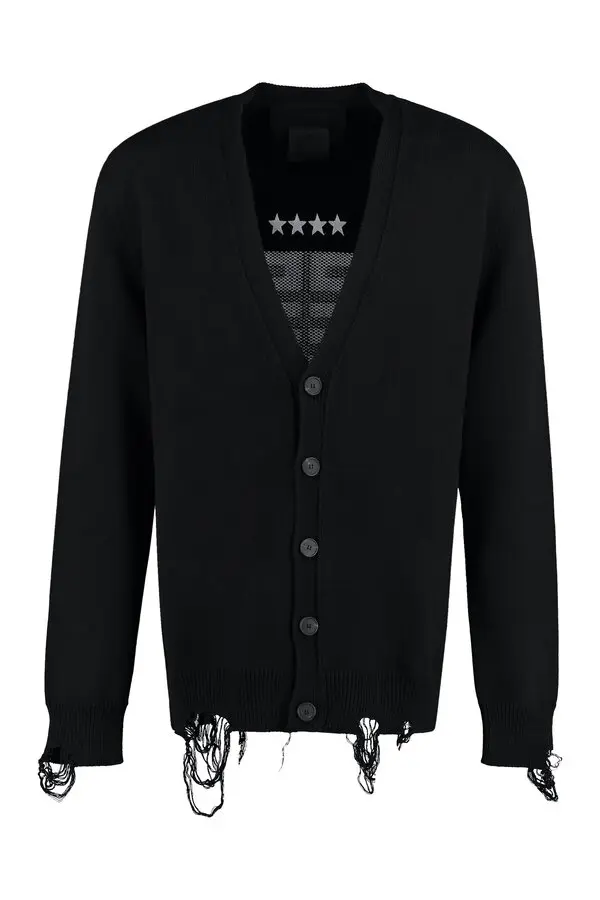 Givenchy Intarsia Detail Cotton Cardigan