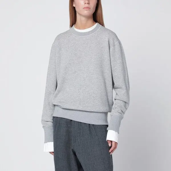 DARKPARK Crew-neck Cuffed-sleeve Sweatshirt - Grey