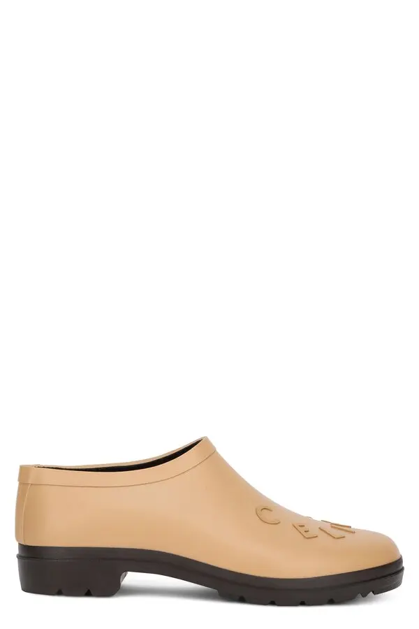 Celine Modern Slip-on Clogs With Embossed Logo - Beige