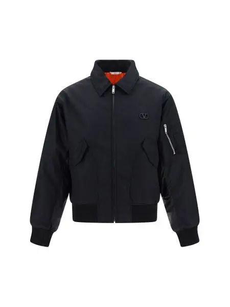 Valentino Garavani Nylon Bomber Jacket - Black