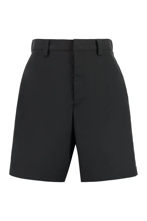 Valentino Garavani Nylon Bermuda Shorts With Toile Iconographe Print For - Black