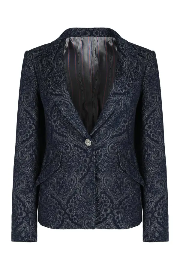 Etro Denim Jacquard Jacket - Blue