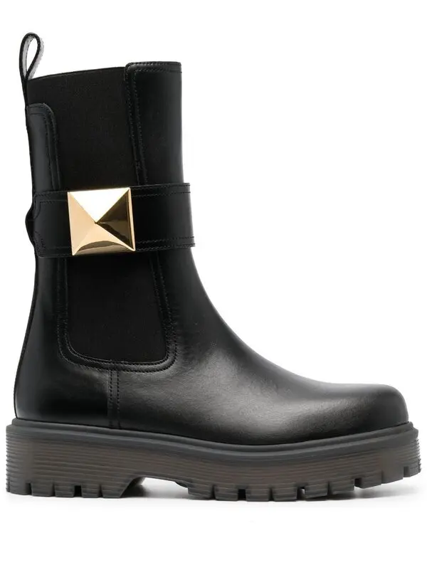 Valentino Garavani One Stud Leather Chelsea Boots
