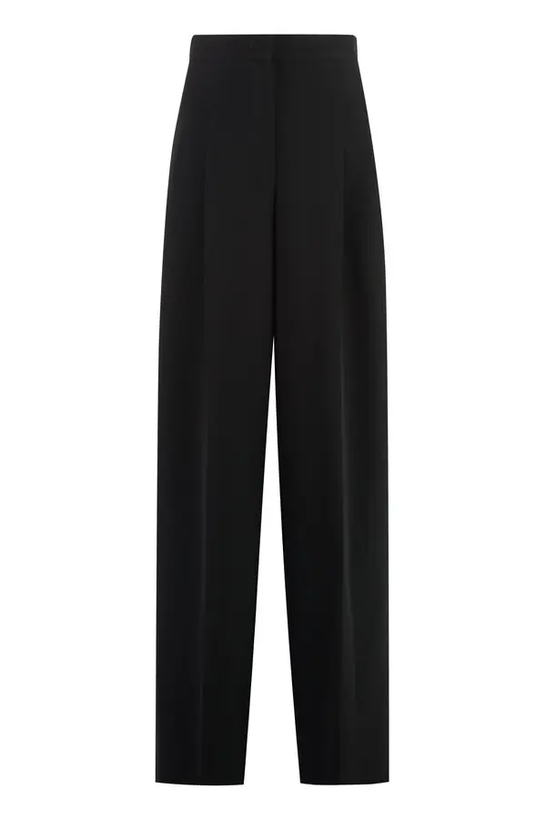 Max Mara Linen Creased Pleated Trousers For - Black