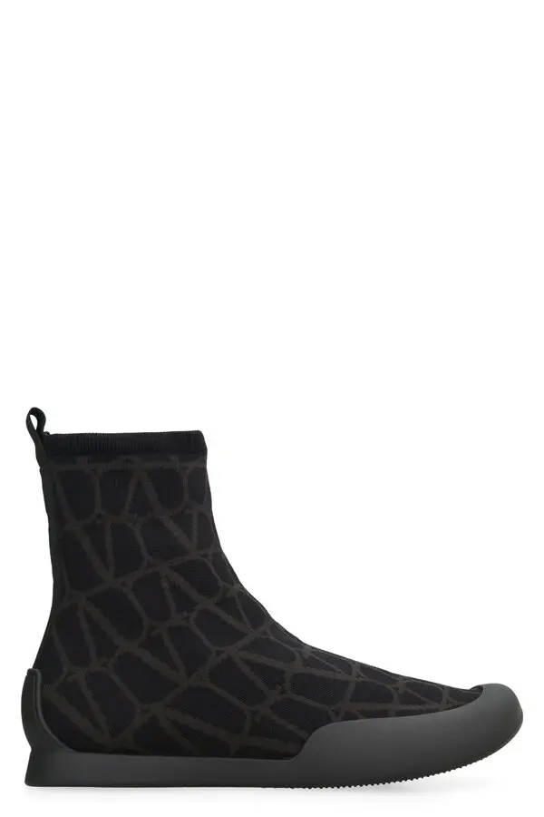 Valentino Garavani Cityshore High-top Fabric Sneakers - Black