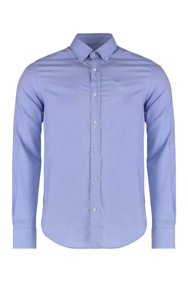 Paul & Shark Rounded Hem Cotton Shirt - Light Blue