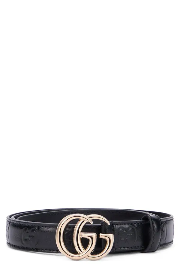 Gucci Gg Marmont Thin Belt - Black
