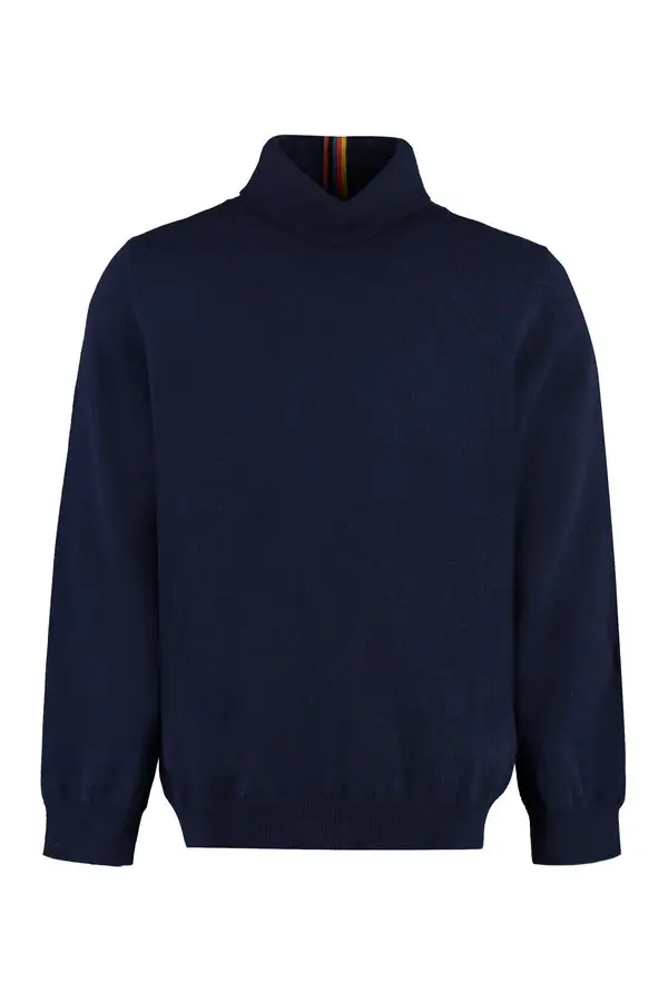 Paul Smith Artist Stripe Roll Neck Jumper - Blue