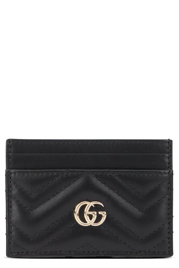 Gucci Quilted Leather Compact Wallet 7x10 Cm - Black