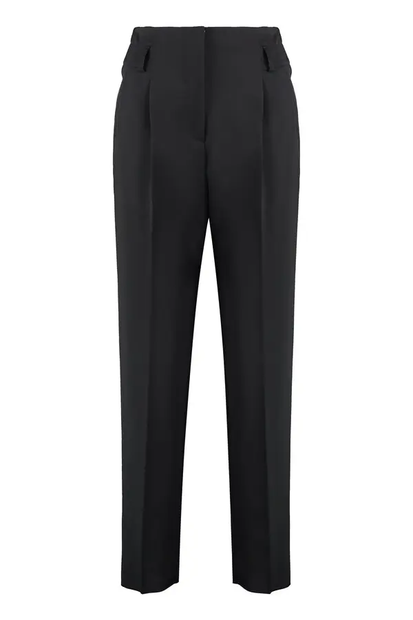 Max Mara Celtico Wool Tapered-fit Trousers - Black
