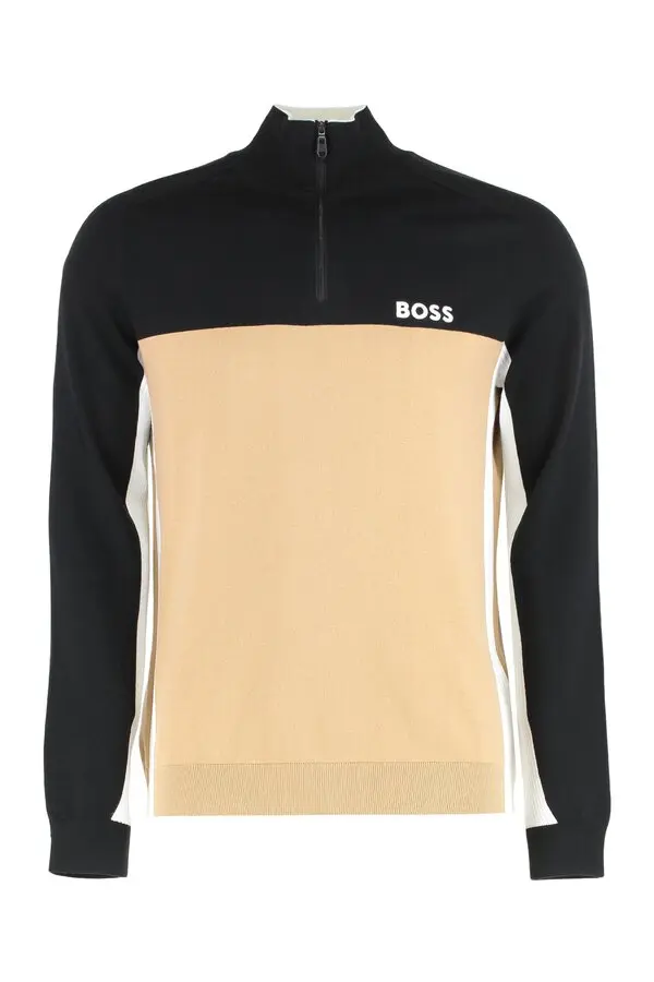 BOSS Comfortable Zip Closure Sweater