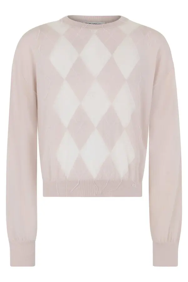 Our Legacy Sonar Roundneck Blossom Argyle Fine Wool - Beige