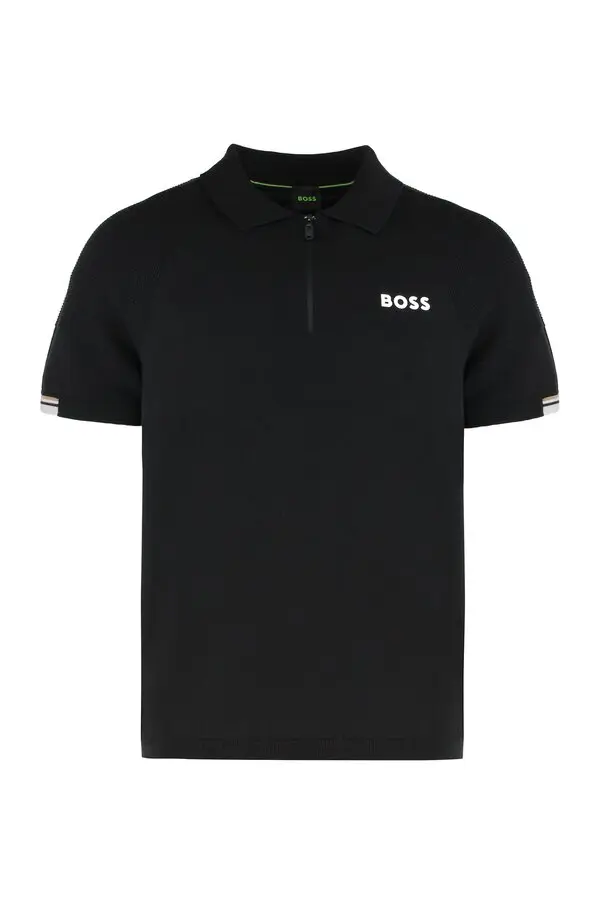 BOSS Short Sleeve Zip Polo For