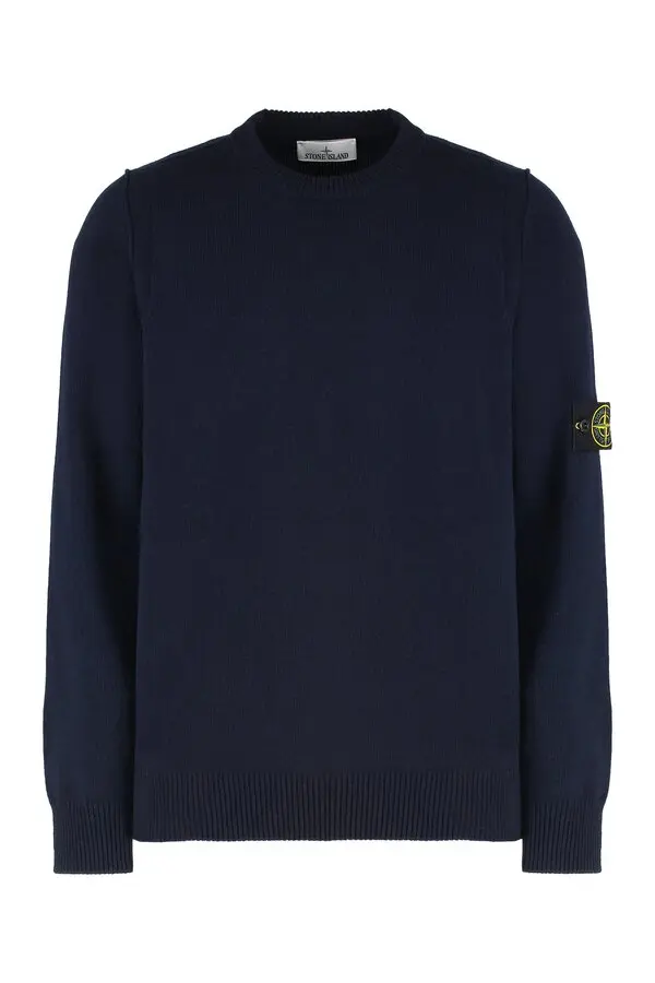 Stone Island Wool Jersey Crewneck Sweater - Blue