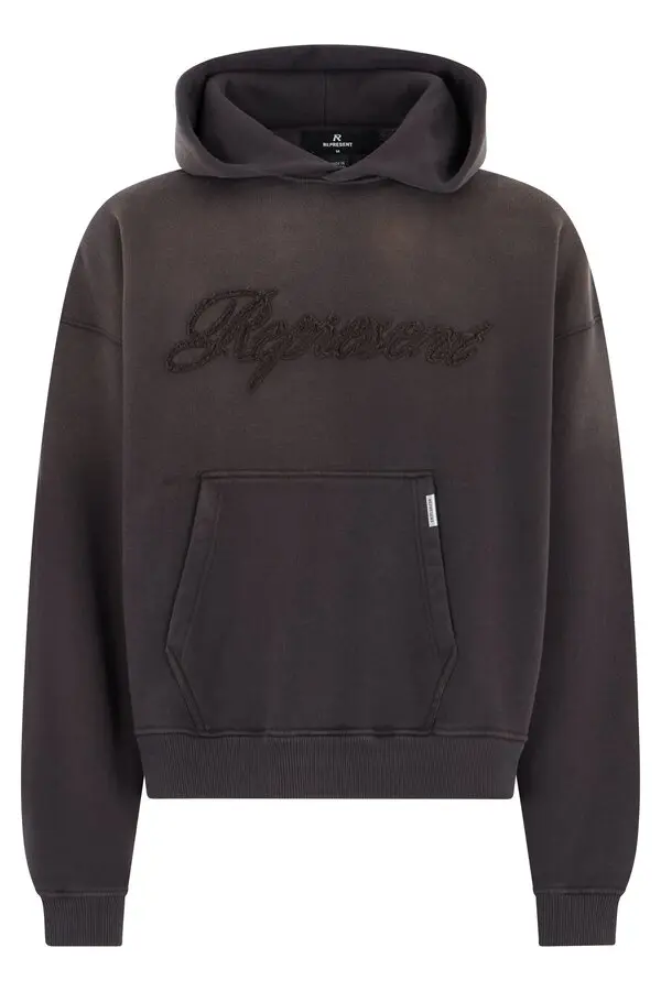 REPRESENT Embroidered Hoodie With Faded Effect