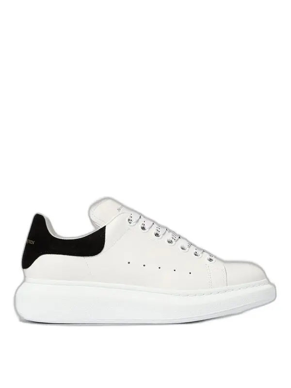 Alexander McQueen Oversized Sneakers With Suede Heel Detail - White