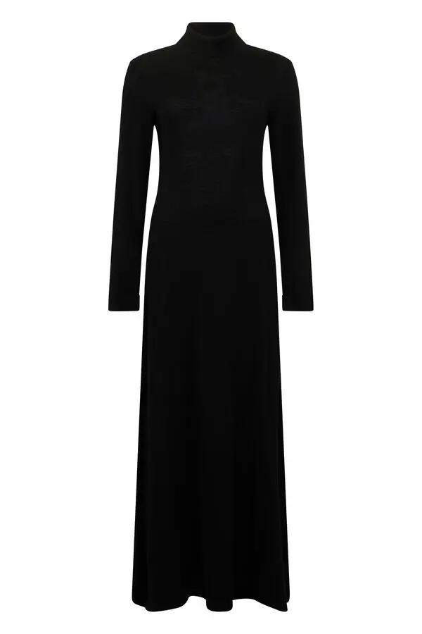 Raquel Diniz Long Sleeve High Collar Maxi Dress