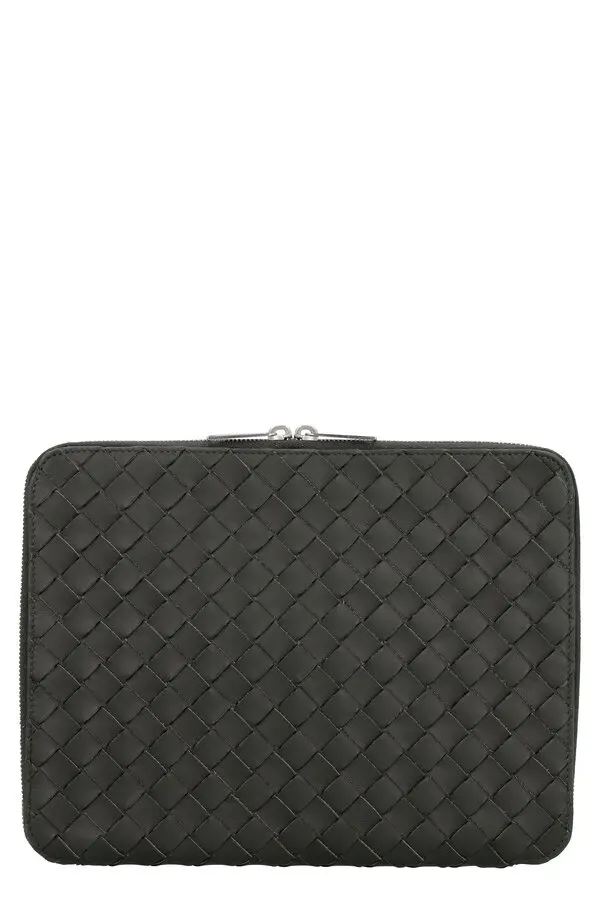 Bottega Veneta Intrecciato Business Clutch Bag Leather Used - Green