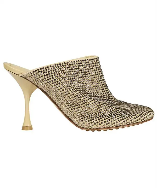 Bottega Veneta Embellished Suede Sparkle Dot Sock Mules