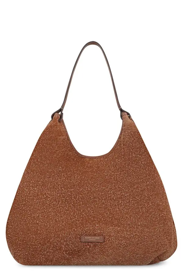 GIANNI CHIARINI Dua Suede Handbag - Beige