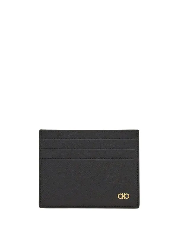 FERRAGAMO Micro Gancio Leather Card Case