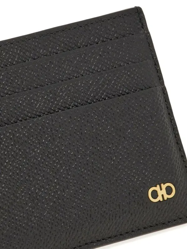 FERRAGAMO Micro Gancio Leather Card Case