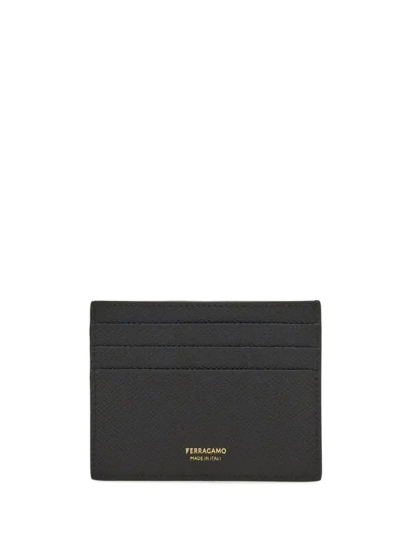 FERRAGAMO Micro Gancio Leather Card Case