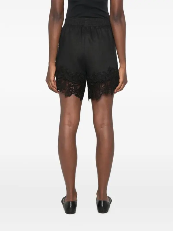 Ermanno Scervino Linen Shorts With Lace Embellishment