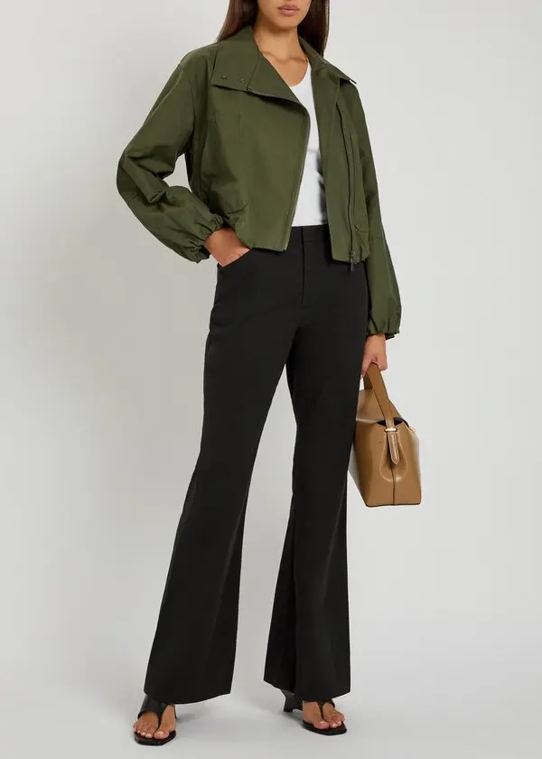 Vince Flared-leg Stretch-cotton Trousers