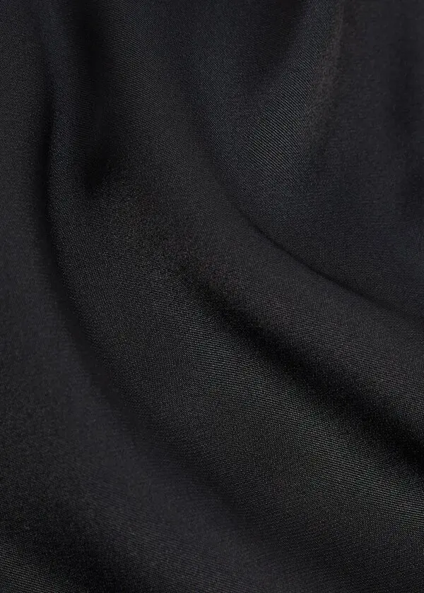 Vince Double-layered V-neck Silk-blend Top With Dolman Cap Sleeves - Navy