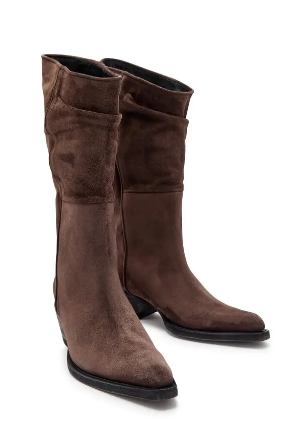 Khaite Clive 35 Draped Suede Mid-calf Boots