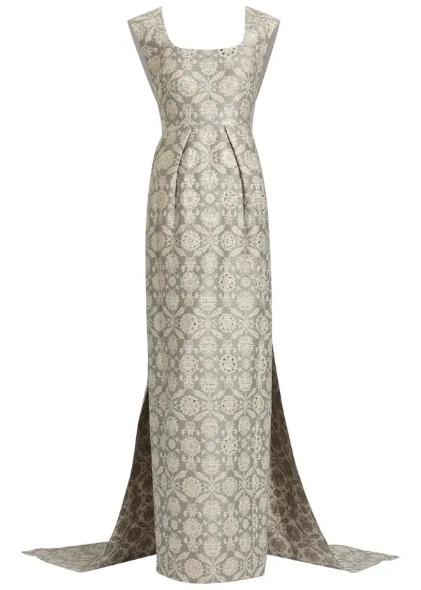Huishan Zhang Floral Jacquard Gown