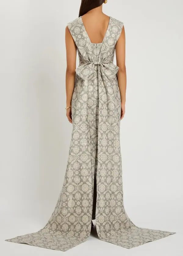 Huishan Zhang Floral Jacquard Gown