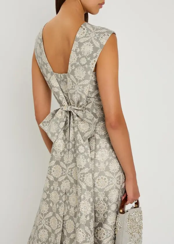 Huishan Zhang Floral Jacquard Gown