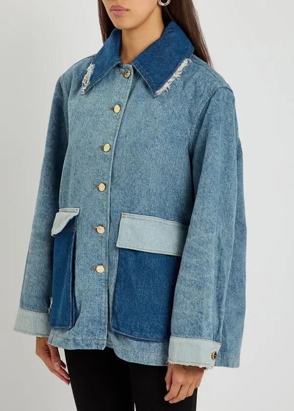 GANNI Patchwork Distressed Jacket