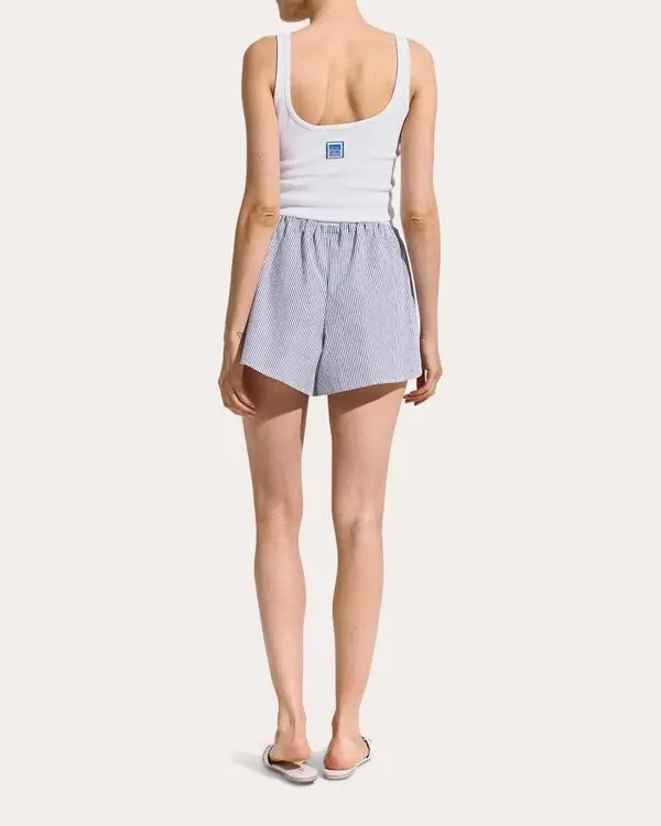 SEAQUELLE SWIM Cloud Stripe Seersucker Pull-on Shorts
