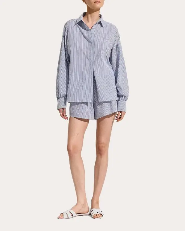 SEAQUELLE SWIM Seasuelle Swim Cloud Stripe Seersucker Shirt