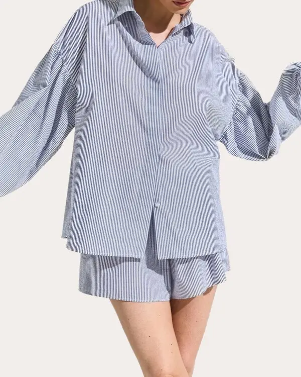 SEAQUELLE SWIM Seasuelle Swim Cloud Stripe Seersucker Shirt