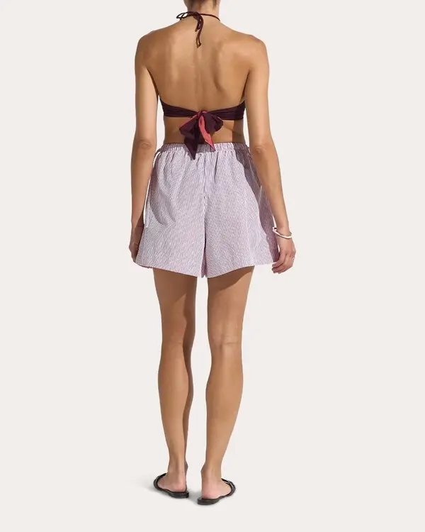 SEAQUELLE SWIM Drift Stripe Poplin Pull-on Shorts