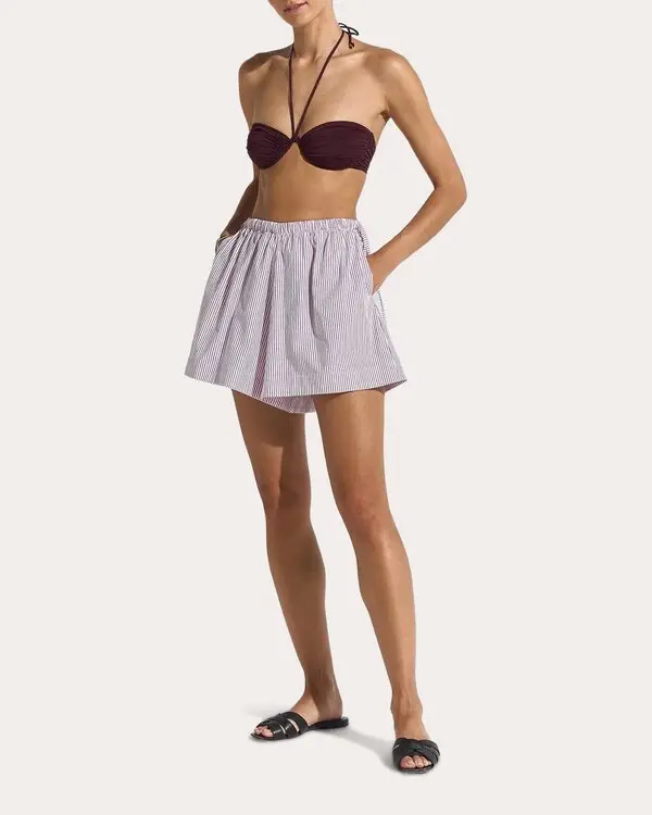 SEAQUELLE SWIM Drift Stripe Poplin Pull-on Shorts