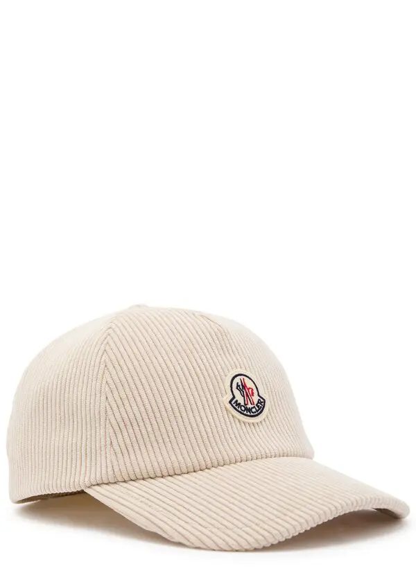 Moncler Logo-appliquéd Corduroy Baseball Cap - Beige